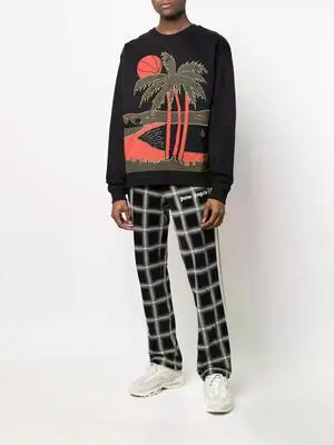 JUST DON Palm Tree Print Jumper