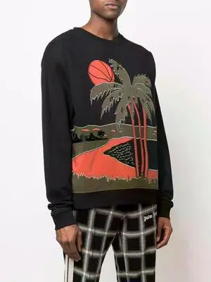 JUST DON Palm Tree Print Jumper