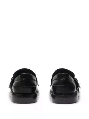 Burberry Calf Leather Loafers With Buckle And Fringe Detail