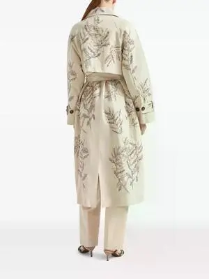 Brunello Cucinelli Flora Embroidered Trench Coat
