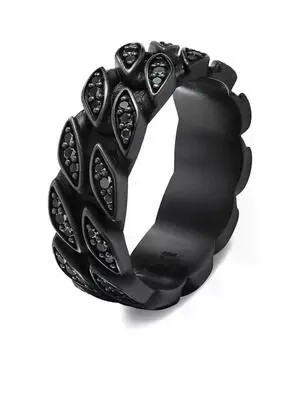 David Yurman Titanium Band Ring With Diamonds - Black