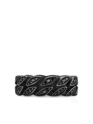 David Yurman Titanium Band Ring With Diamonds - Black