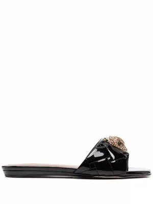 Kurt Geiger Crystal-embellished Leather Sandals - Black