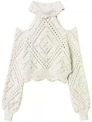 TWINSET Openwork-knit Cropped Sweater