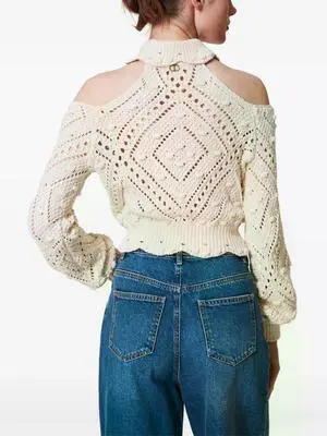 TWINSET Openwork-knit Cropped Sweater