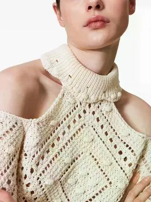 TWINSET Openwork-knit Cropped Sweater