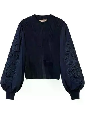 TWINSET Embroidered-sleeve Jumper