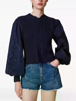 TWINSET Embroidered-sleeve Jumper