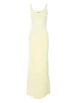 Off-White Sleeveless Long Dress