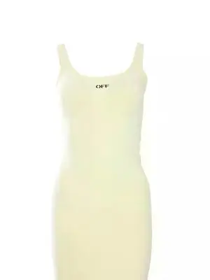 Off-White Sleeveless Long Dress