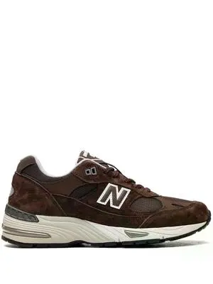 NEW BALANCE 991 Made In Uk Mocha Suede And Mesh Sneakers - Brown