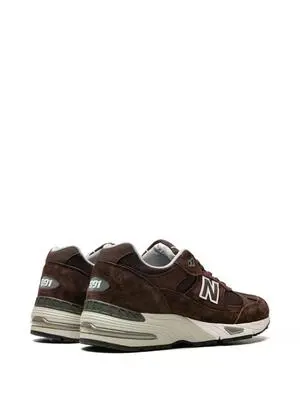 NEW BALANCE 991 Made In Uk Mocha Suede And Mesh Sneakers - Brown