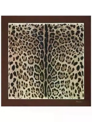 Dolce & Gabbana Leopard-print Silk Scarf - Brown