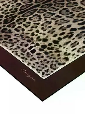 Dolce & Gabbana Leopard-print Silk Scarf - Brown