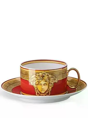 Versace Medusa Amplified Teacup And Saucer Set - Red
