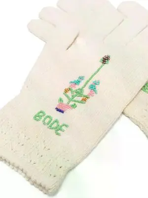 BODE Logo-embroidered Knitted Gloves