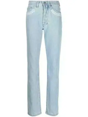 032C Double Shift Ripped-patch Straight-leg Jeans