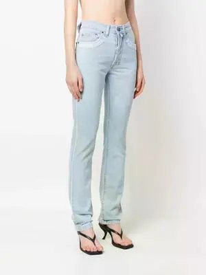 032C Double Shift Ripped-patch Straight-leg Jeans