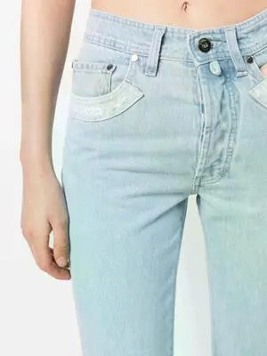 032C Double Shift Ripped-patch Straight-leg Jeans