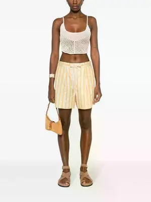FORTE_FORTE Striped Drawstring Shorts - Orange