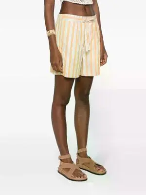 FORTE_FORTE Striped Drawstring Shorts - Orange