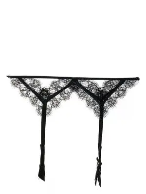 Kiki De Montparnasse Lace Insert Garter Belt - Black