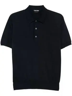 TOM FORD Cotton Polo Shirt - Blue