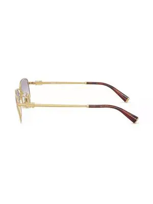 Miu Miu Rectangle-frame Sunglasses - Gold