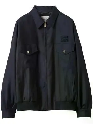 Miu Miu Batavia Wool Bomber Jacket - Blue