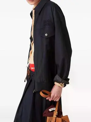 Miu Miu Batavia Wool Bomber Jacket - Blue