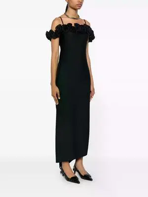 Coperni Ruffle-detail Maxi Dress - Black