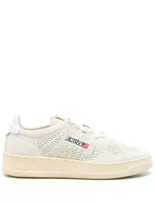 AUTRY Logo-patch Open-knit Sneakers - Neutrals