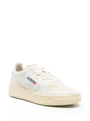 AUTRY Logo-patch Open-knit Sneakers - Neutrals