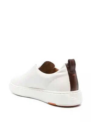 Santoni Logo-print Leather Sneakers - Neutrals