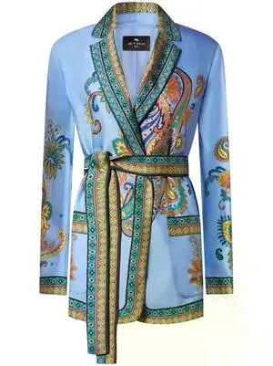 Etro Silk Twill Blazer - Blue