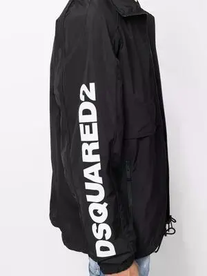 Dsquared2 Logo-print Zippered Coat