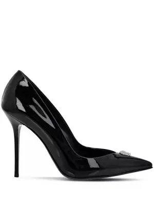 Philipp Plein 105mm Pointed-toe Leather Pumps - Black