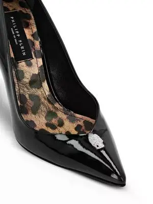 Philipp Plein 105mm Pointed-toe Leather Pumps - Black