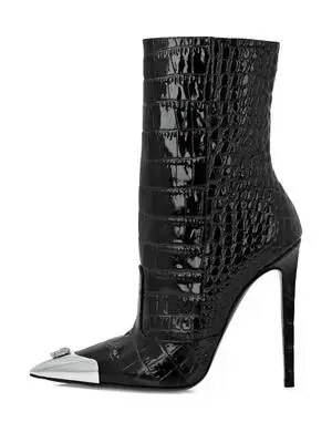 Philipp Plein 120mm Skull-appliqué Croco Boots