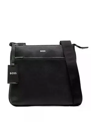 BOSS Leather Crossbody Bag - Black