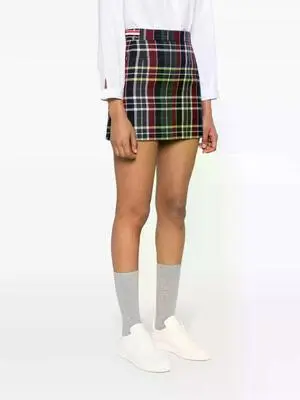 Thom Browne Tartan-check Wool Miniskirt