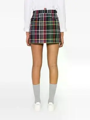 Thom Browne Tartan-check Wool Miniskirt