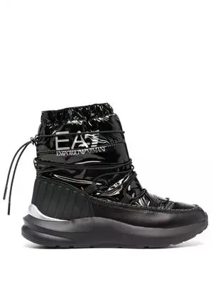 EA7 Logo-print Quilted Snow Boots - Black