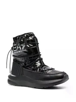 EA7 Logo-print Quilted Snow Boots - Black