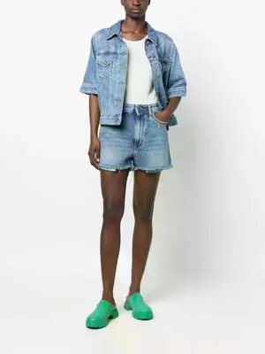 Jacob Cohen Floral-embroidered Denim Shorts