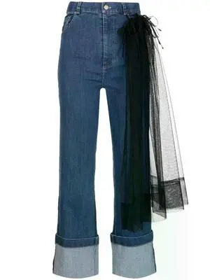 ACT Nº1 Tulle-panel Cropped Jeans