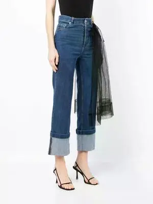 ACT Nº1 Tulle-panel Cropped Jeans