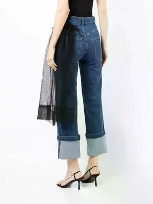 ACT Nº1 Tulle-panel Cropped Jeans