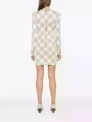 Balmain Checked Mini Dress