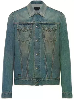 Prada Triangle-logo Denim Blouson Jacket
